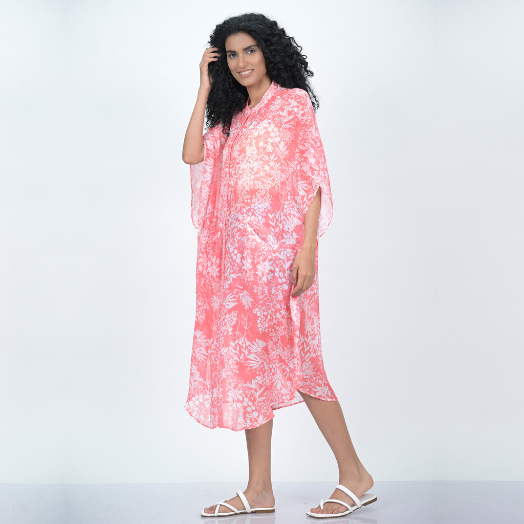 BINARY LEAFLET CAFTAN - BLUSH – Vismaya